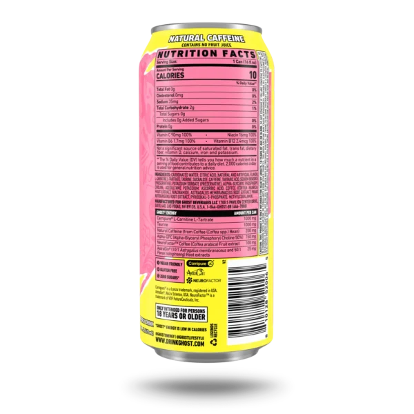 Ghost Energy Sour Pink Lemonade 16oz - Sports Nutrition Center LLC